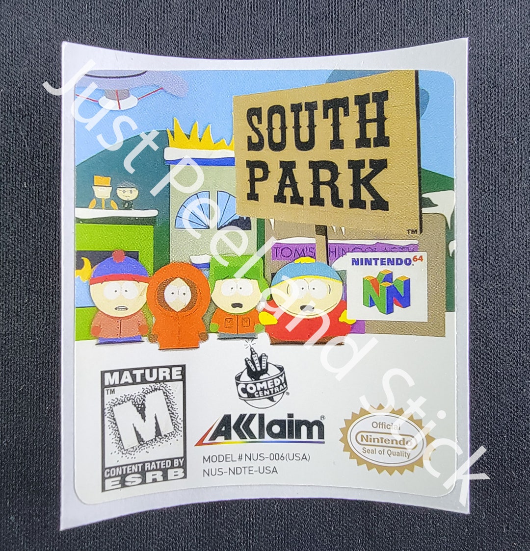 N64 South Park Replacement Label Decal Glossy Paper Finish Sticker ...
