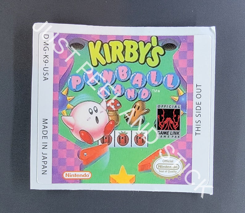 Gameboy Color GBC Kirby's Pinball Land Replacement Label Decal Glossy ...