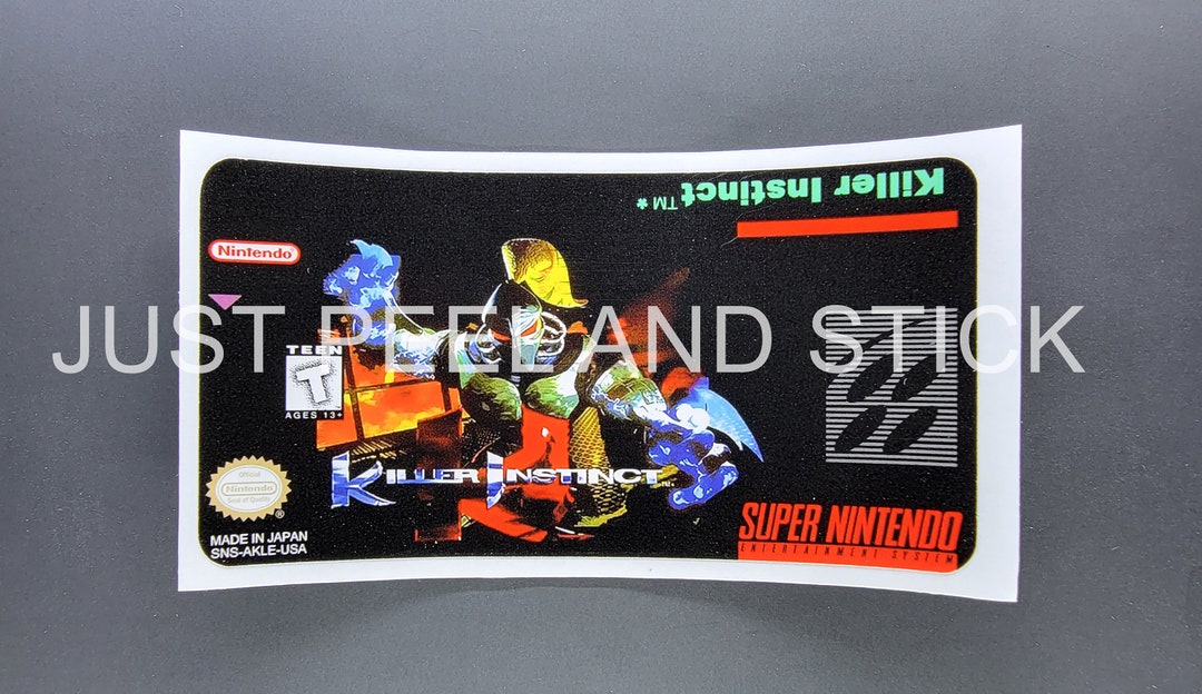 SNES Killer Instinct Replacement Game Cartridge Label Decal Glossy ...