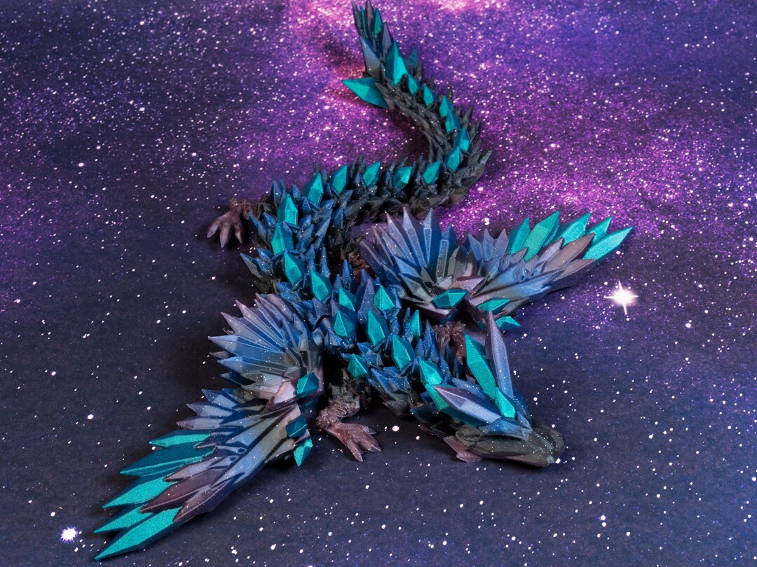 3D Printed Winged Crystal Dragon Articulated Premium Multicolor - Etsy