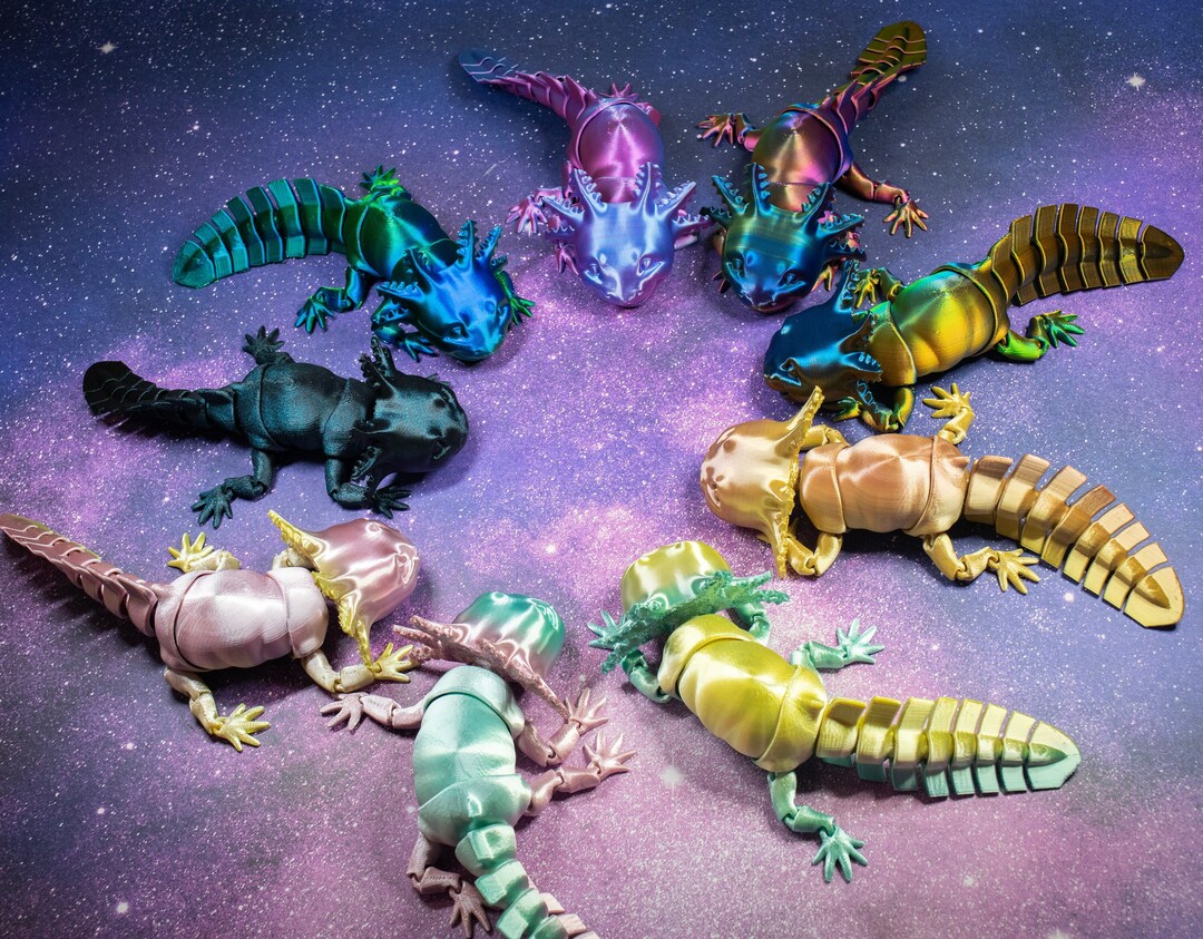 Articulated Axolotl Flexible Fidget Toy 3D Printed - Etsy