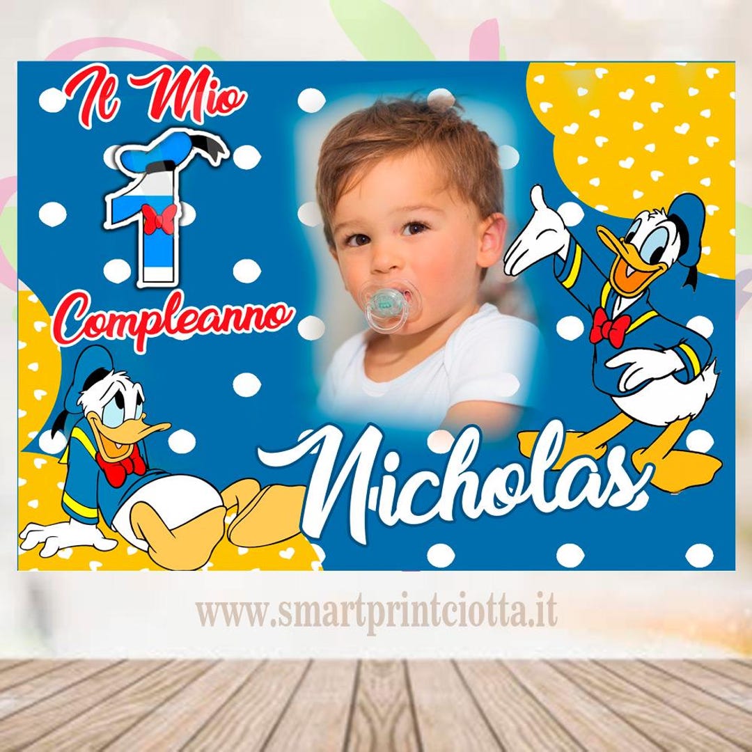 Donald Duck Digital File Backdrop Cover Popular Kids Girl Birthday ...