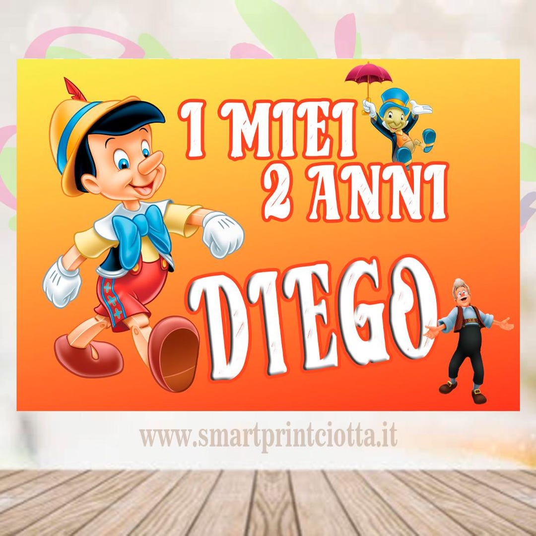 Pinocchio Digital File Backdrop Cover Popular Kids Girl Birthday Party ...