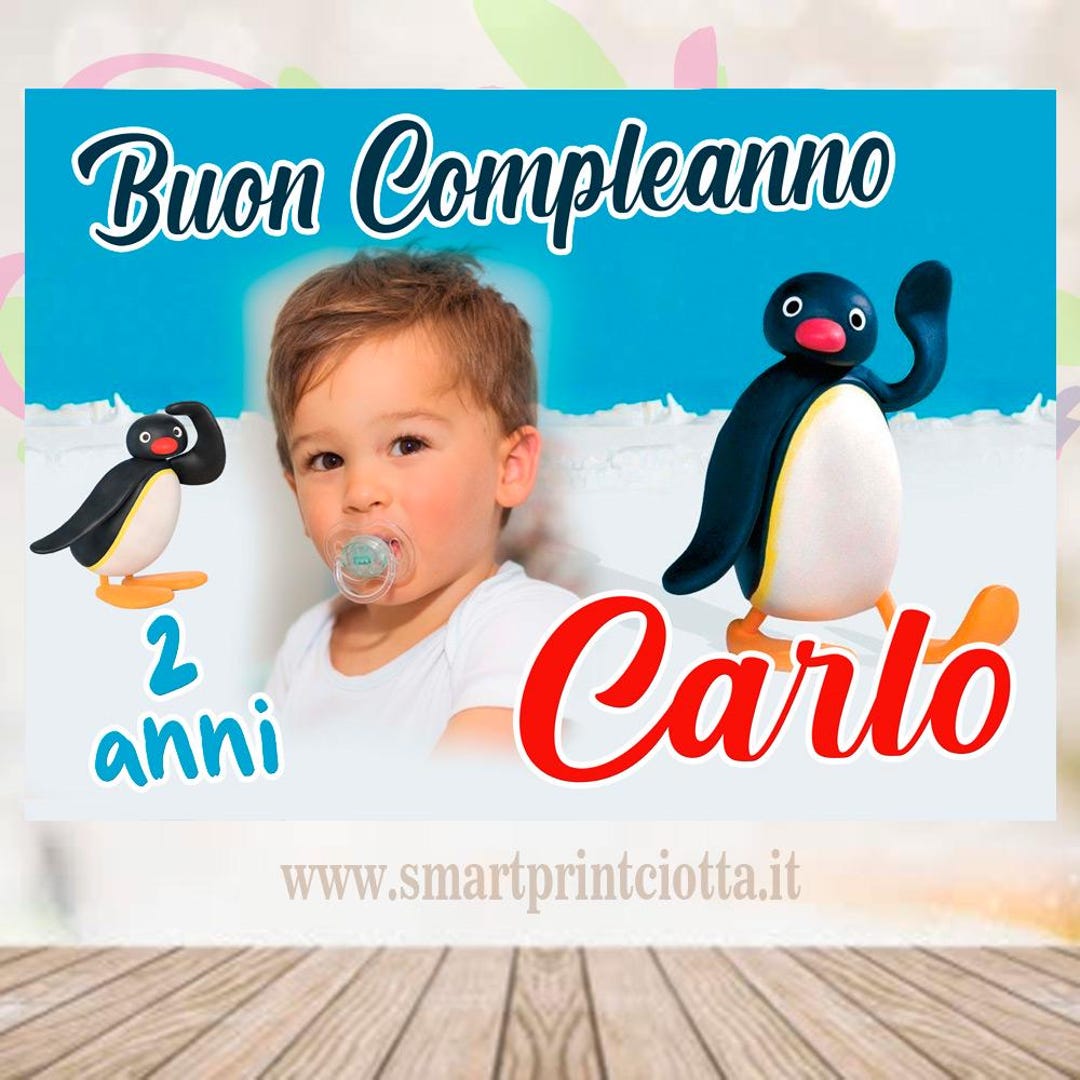 Pingu Digital File Backdrop Cover Popular Kids Girl Birthday Party ...