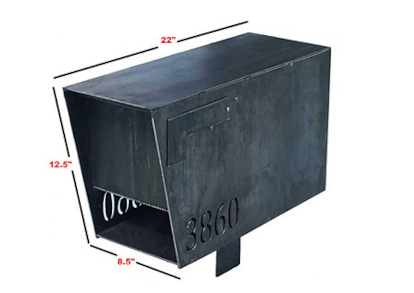 Modern Steel Mailbox | With House Numbers - Etsy