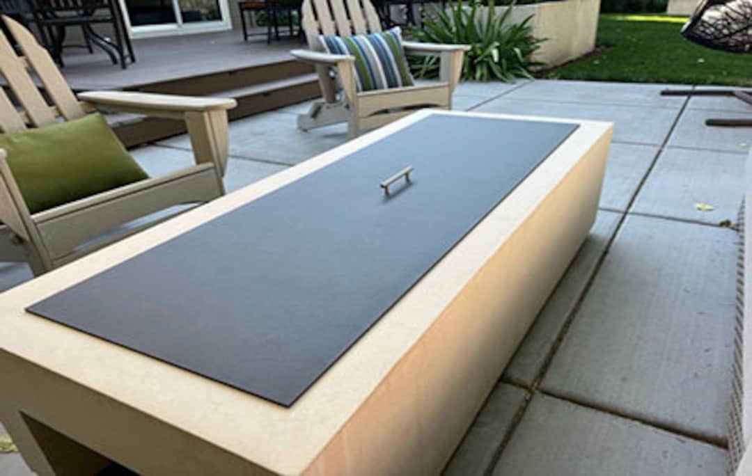 Yard Couture Rectangular Aluminum Fire Pit Lid - Stainless Handle - Etsy
