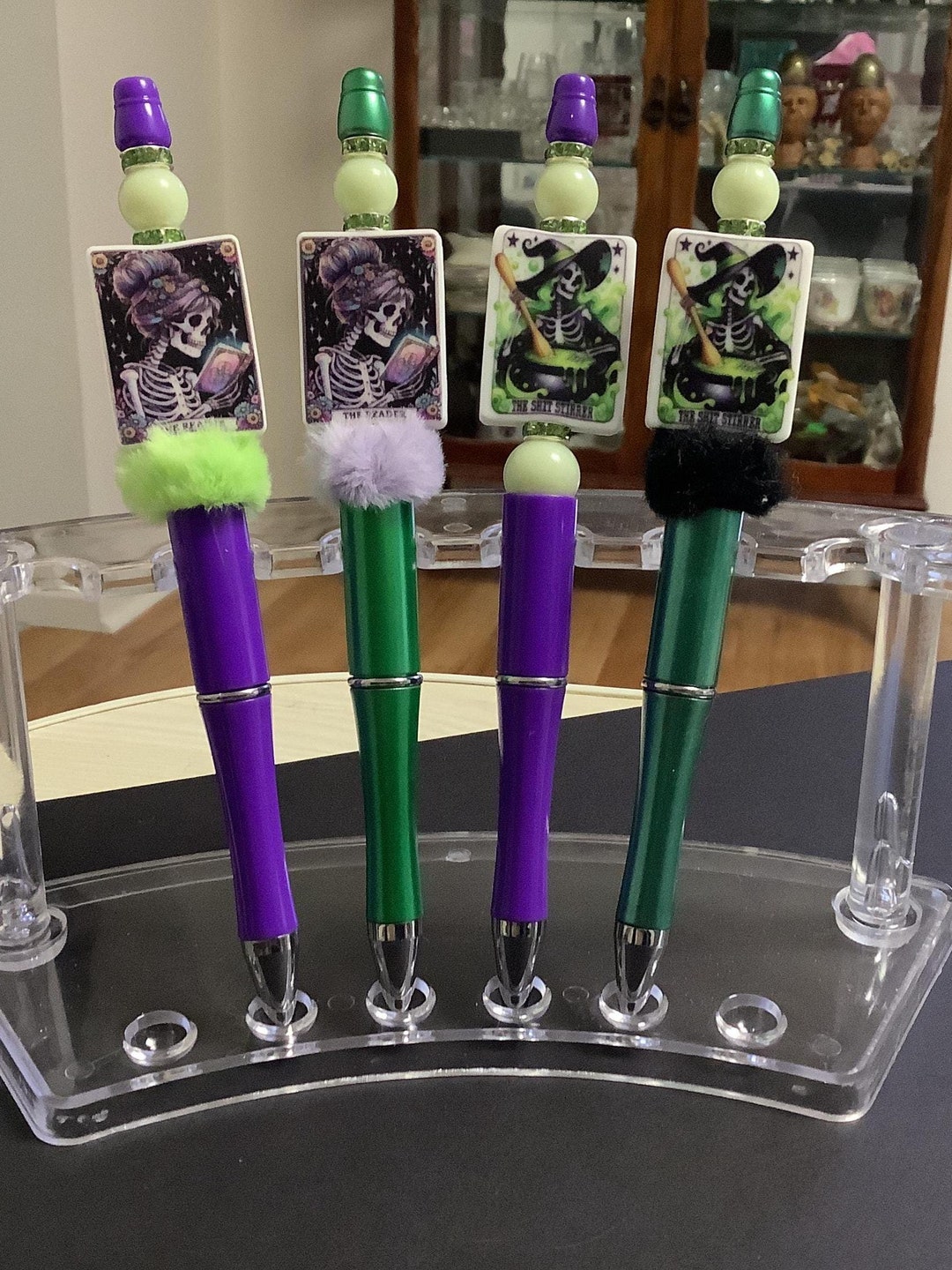 Cute Skull Tarot Design the Reader and the Stirrer Beaded Pens 4 ...