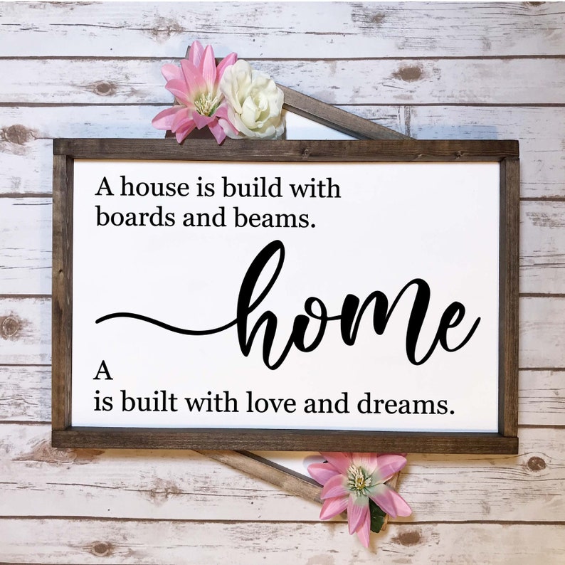 Rustic Sign A House is Built With Boards and Beams. A Home - Etsy