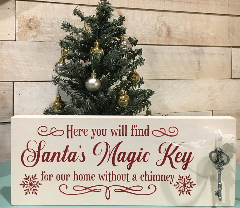 Santa's Magic Key Sign Christmas Decor Farmhouse - Etsy