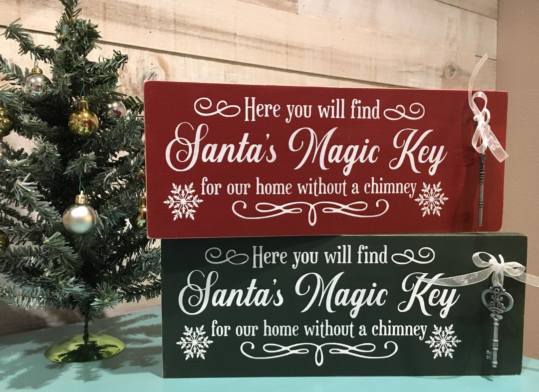 Santa's Magic Key Sign Christmas Decor, Farmhouse Country, Christmas ...
