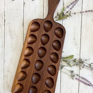 Deviled Egg Serving Tray With Handle - Handcrafted Wood Serving Tray - Unique Egg Platter With ...