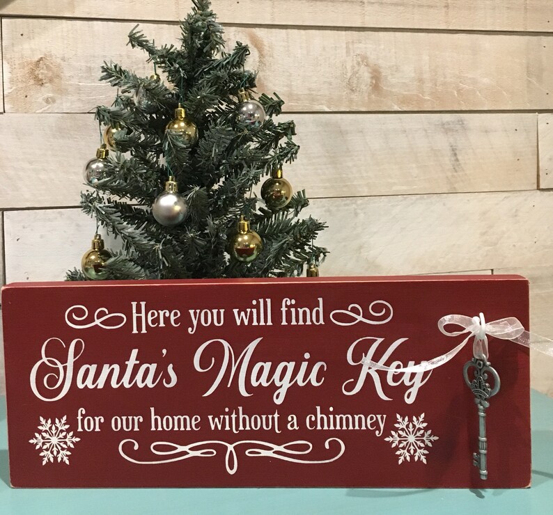 Santa's Magic Key Sign Christmas Decor Farmhouse - Etsy