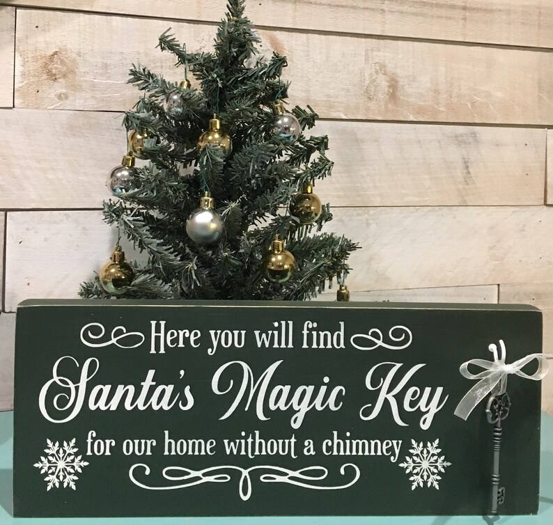 Santa's Magic Key Sign Christmas Decor Farmhouse - Etsy