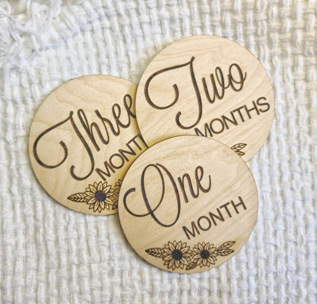 Wood Baby Milestone Marker, Birth and Newborn Announcement, Baby Photo ...