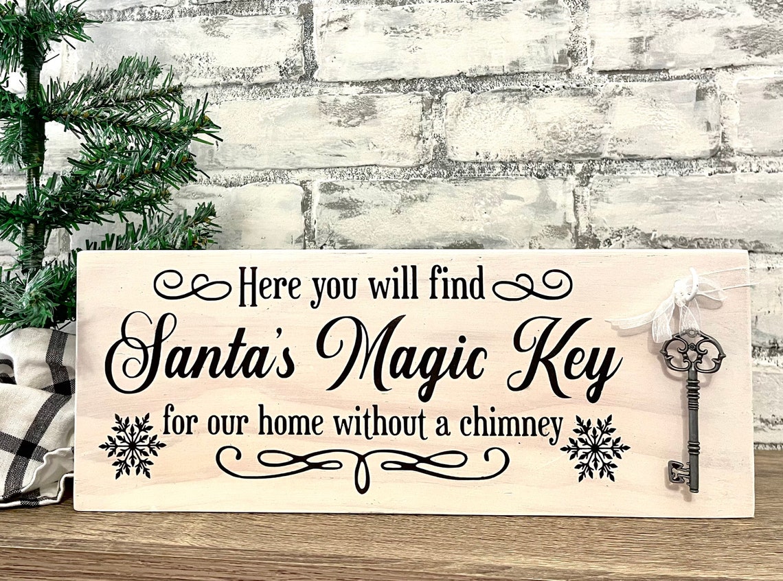 Santa's Magic Key Sign Christmas Decor Farmhouse - Etsy