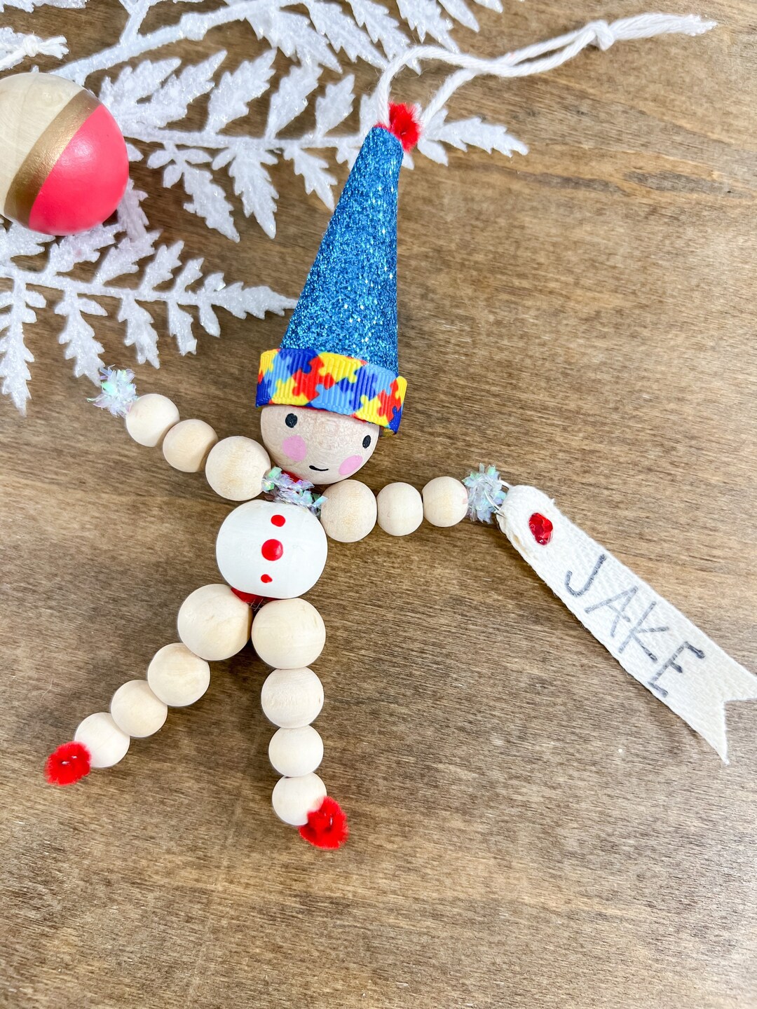 Personalized Autism Awareness Wooden Elf Ornament for Boy or - Etsy