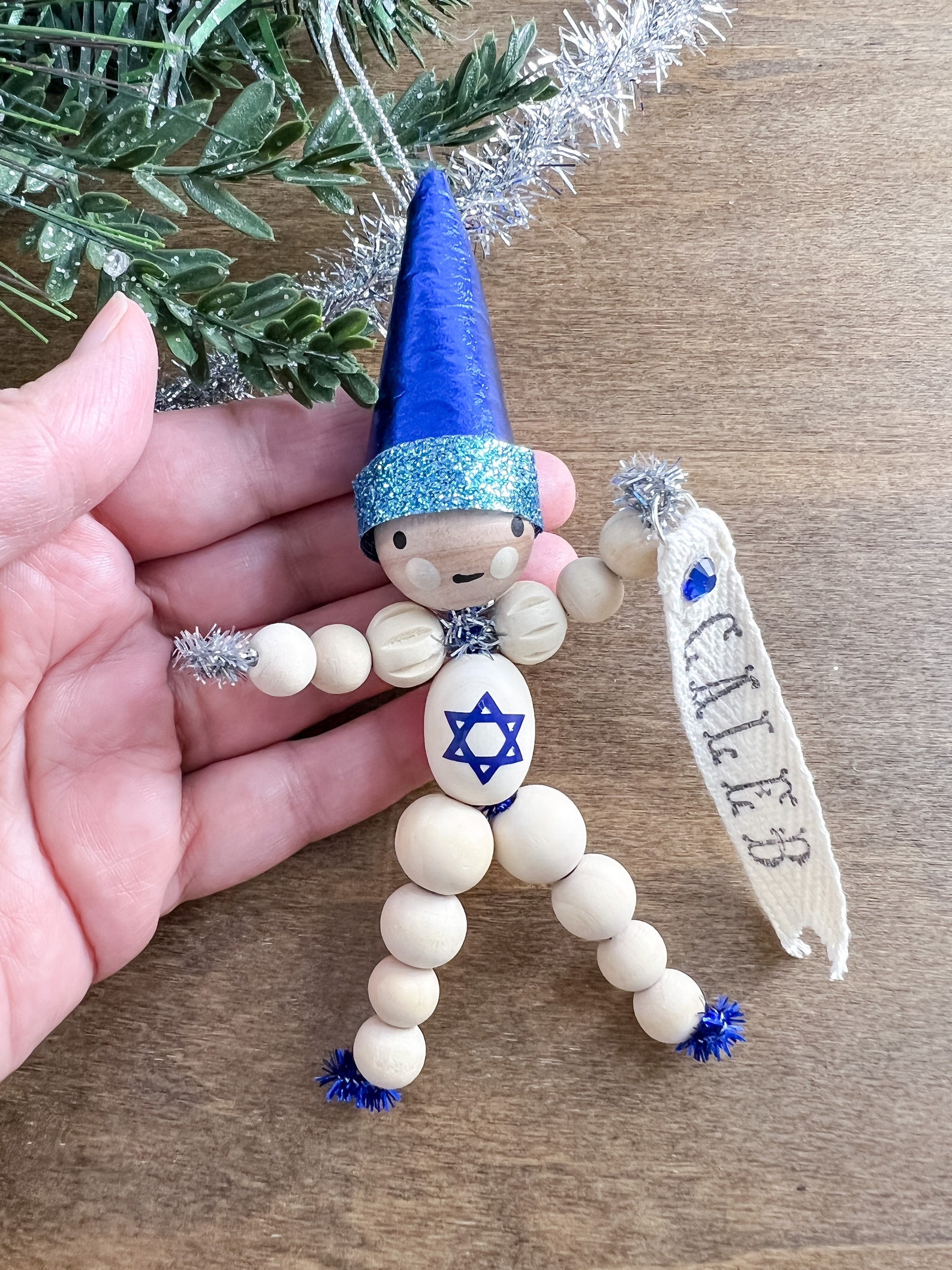 Personalized Star of David Jewish Elf Boy Name Ornament Happy - Etsy