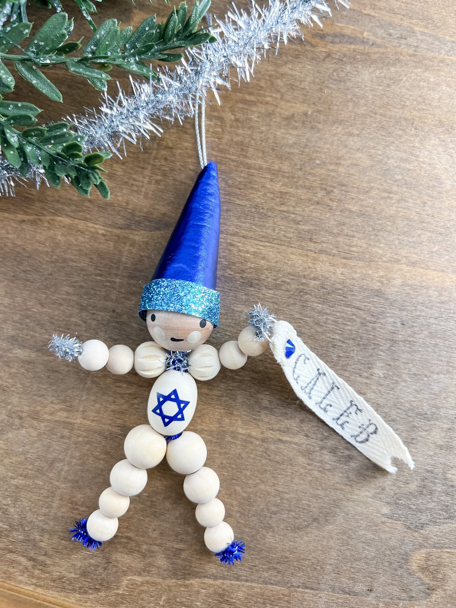 Personalized Star of David Jewish Elf Boy Name Ornament Happy - Etsy