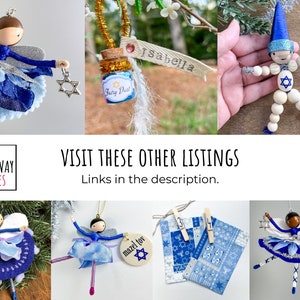 Jewish Star Hanukkah Name Ornament, Personalized Christmukkah Fairy ...