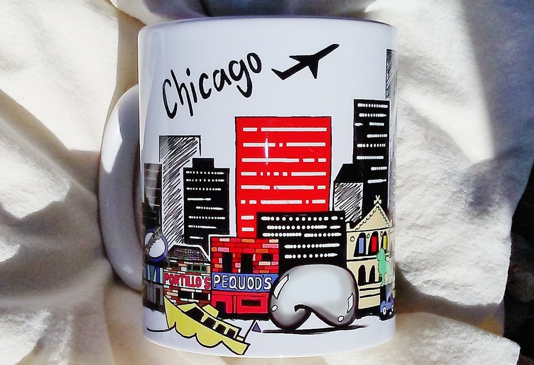 Chicago Skyline Coffee Mug Cloud Gate Gift Chicago Souvenir Gift ...