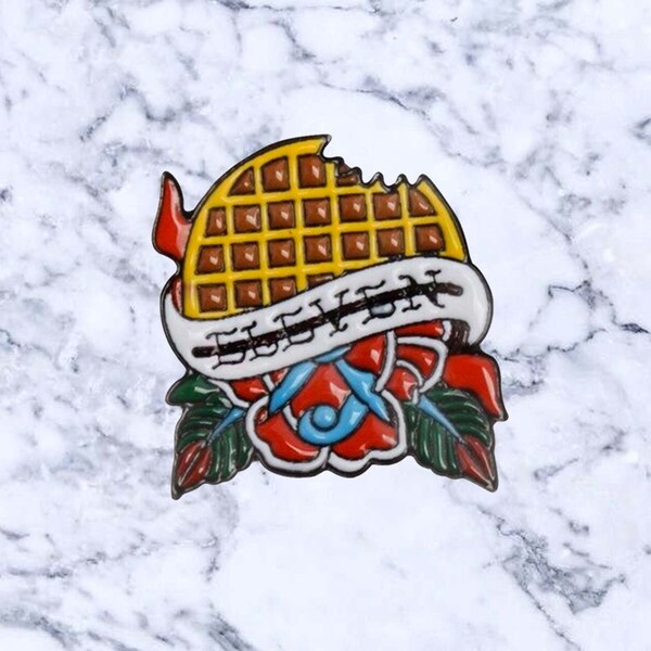 Waffle Enamel Pin - Etsy
