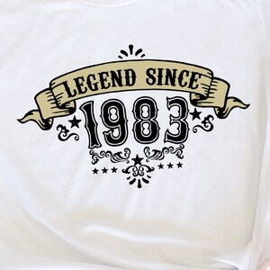 Legend Since 1983 Svg, Vintage Birthday Svg, 1983 Clipart, Legend Svg ...