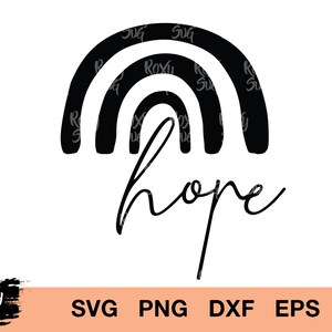 Hope Rainbow Svg File, Hope Svg, Hope Clipart, Hope Hand Lettered Svg ...