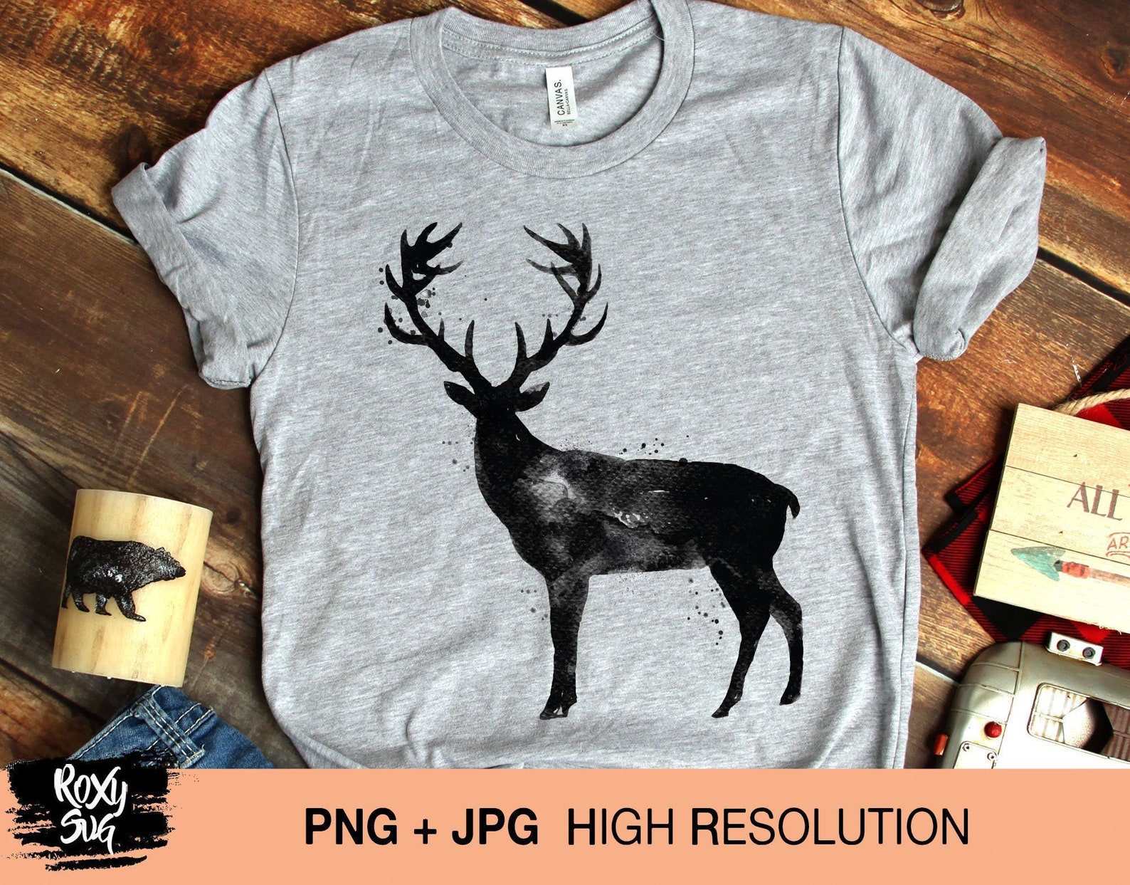 Deer Png Deer Sublimation Designs Download Deer Clipart | Etsy