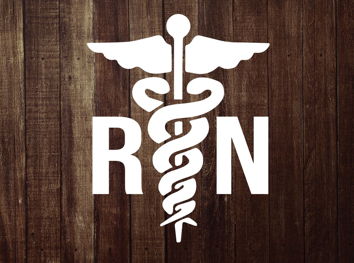 RN SVG Registered Nurse Logo for Silhouette Cricut Caduceus - Etsy