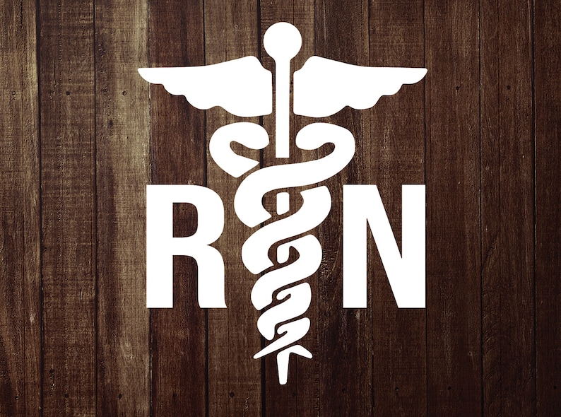 RN SVG Registered Nurse Logo for Silhouette Cricut Caduceus - Etsy