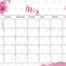 Calendar 2019 Floral Calendar Printable Printable Calendar - Etsy