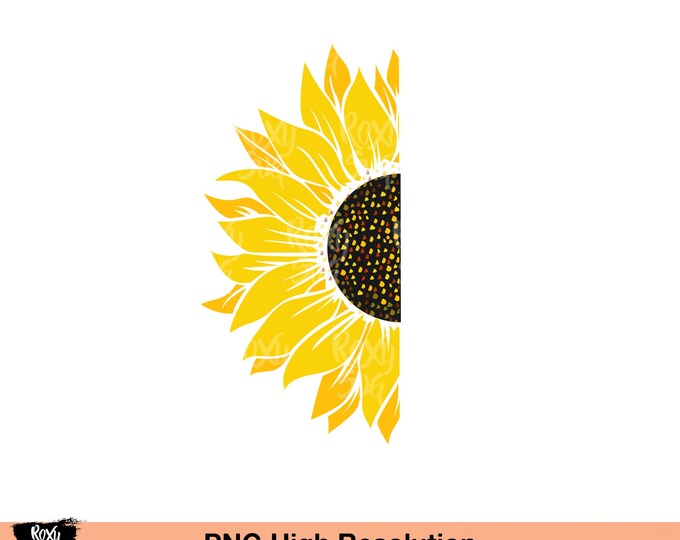 Half Sunflower, Sunflower, Sunflower Clipart, Sunflower Png, Sunflower ...