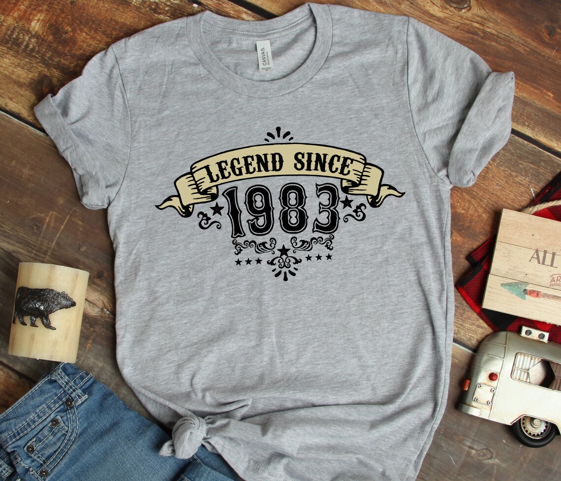 Legend Since 1983 Svg Vintage Birthday Svg 1983 Clipart - Etsy