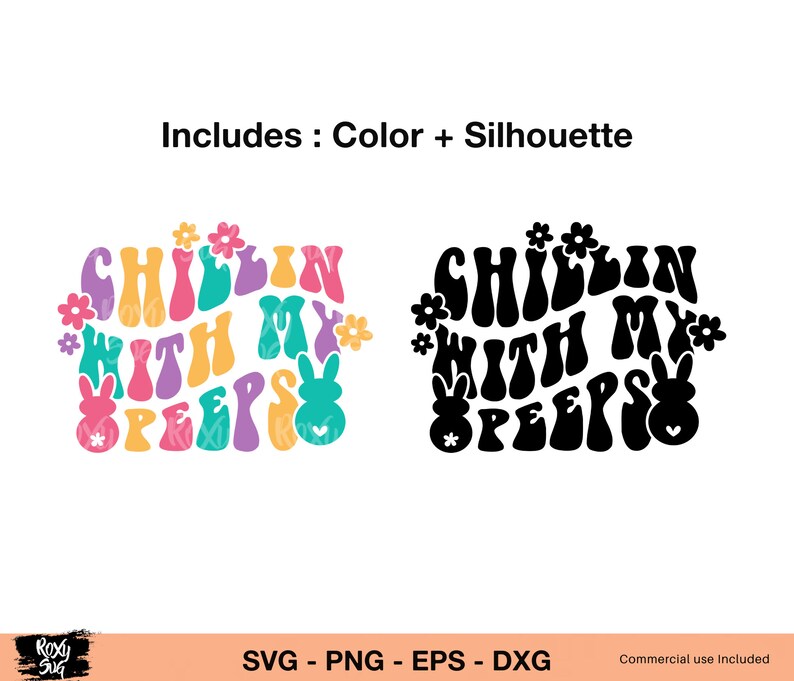 Chillin With My Peeps Svg Easter Svg Files Png Easter Bunny - Etsy