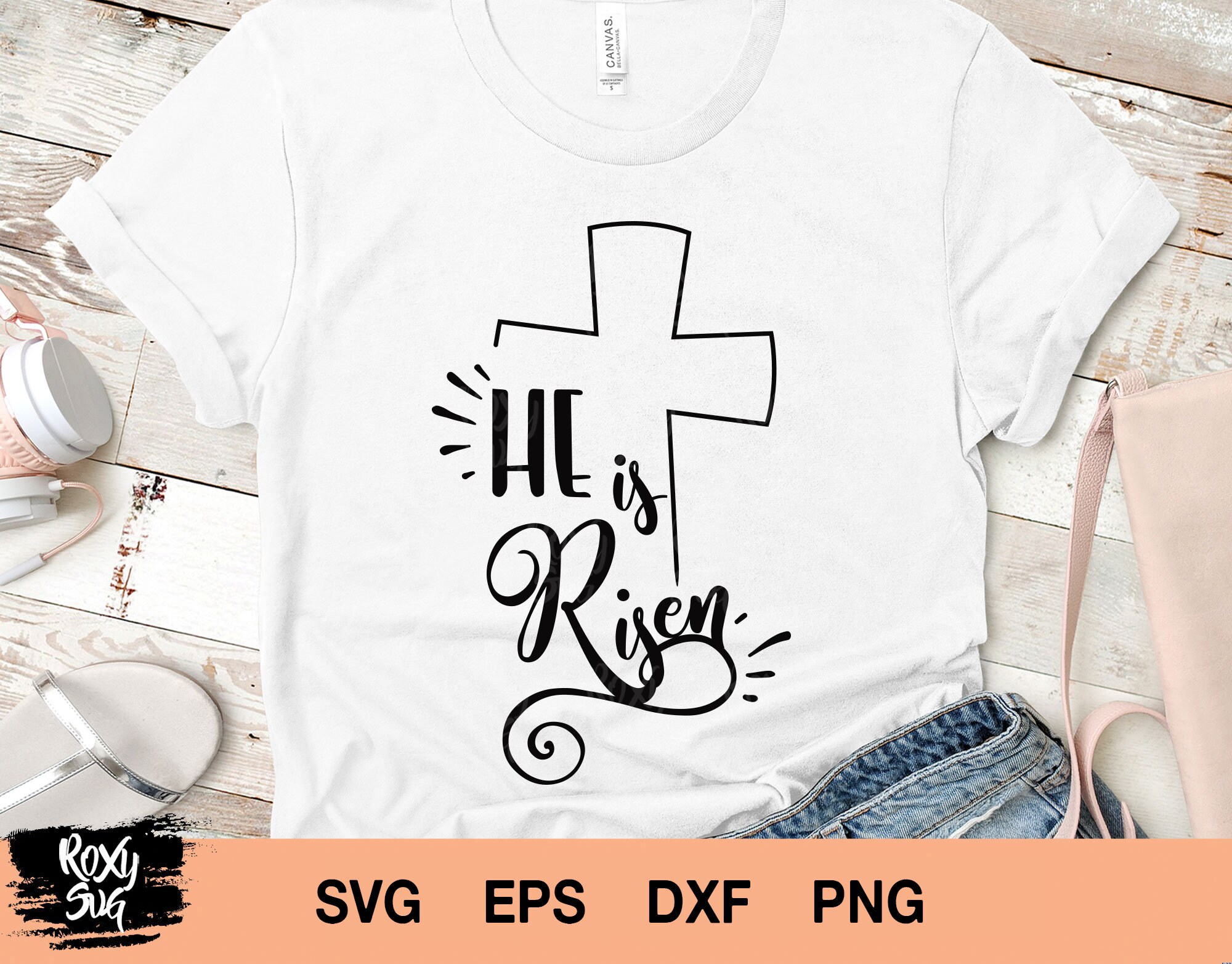 He is Risen SVG Easter SVG Christian Svg Cross Svg - Etsy