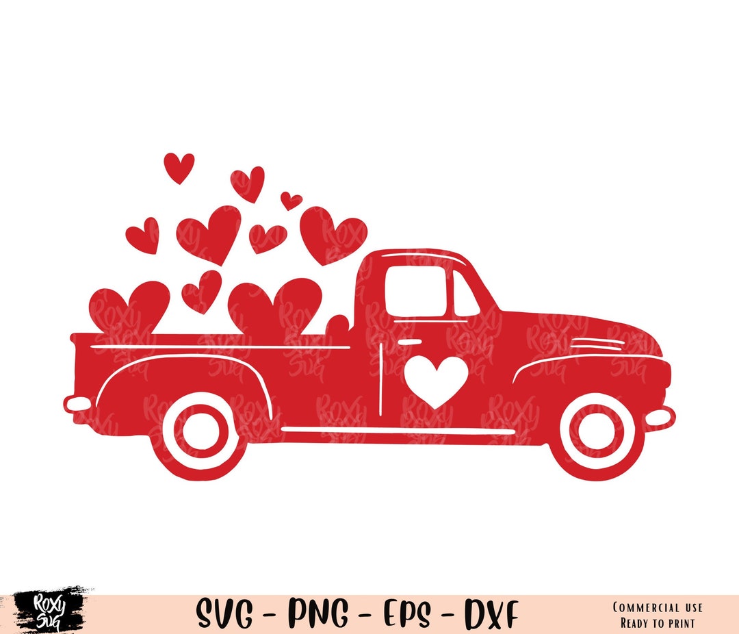 Valentines Day Truck Svg, Truck Valentines Day Files for Cricut ...