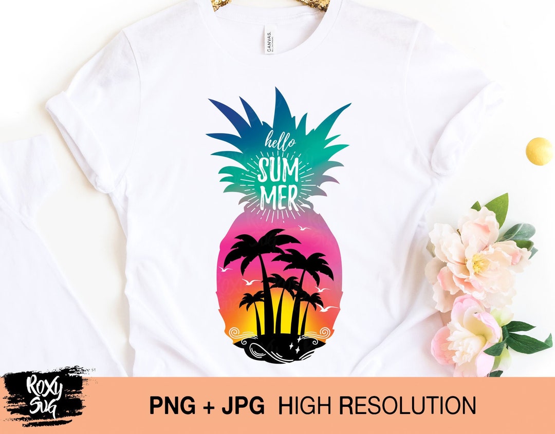 Pineapple Clipart, Pineapple Sublimation Downloads, Hello Summer ...