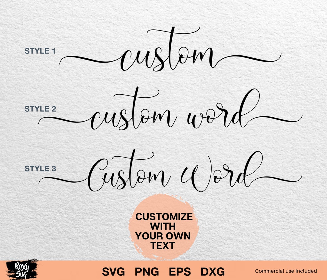 Personalized Text With Tails Svg Png, Custom Name With Tails, Custom ...