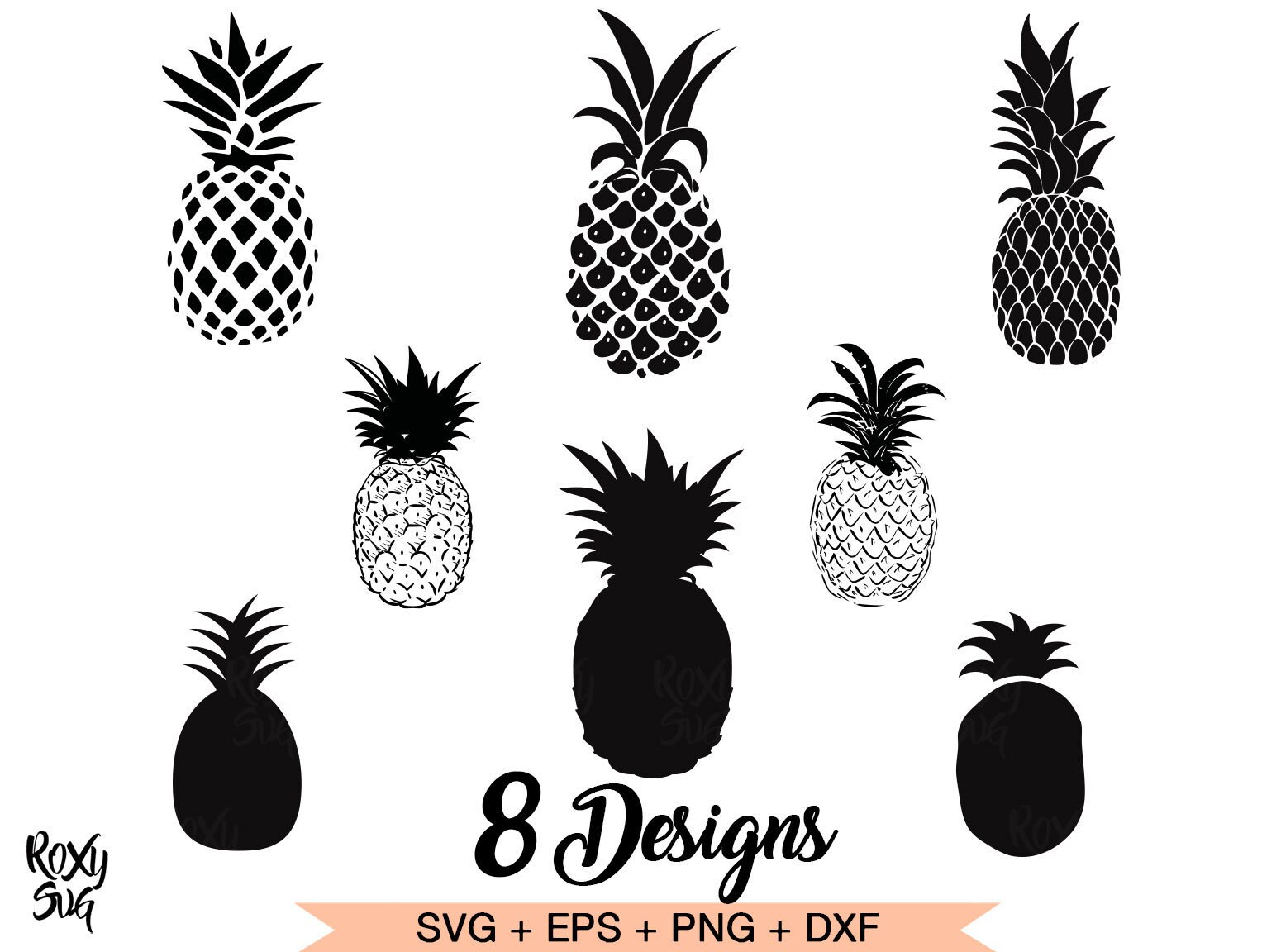 Pineapple SVG Pineapple Clipart SVG Cut Files for | Etsy