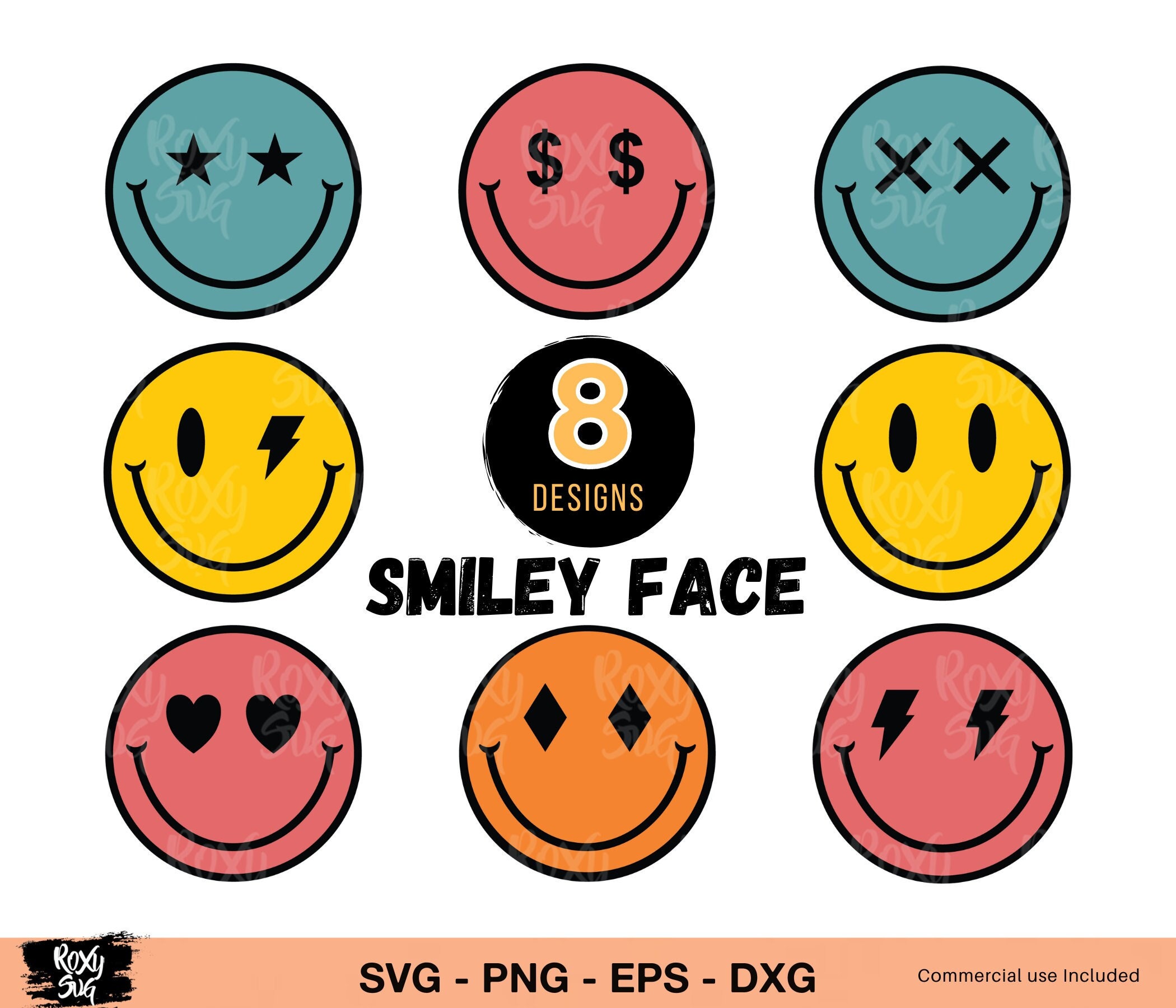 Smiley Face outline svg Retro 70s Smiley Face SVG Retro - Etsy México
