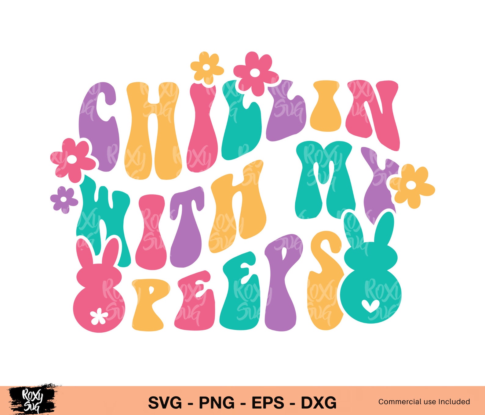 Chillin With My Peeps Svg Easter Svg Files Png Easter Bunny - Etsy