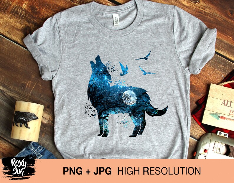 Wolf Png Howling Wolf Sublimation Design Download Howling - Etsy
