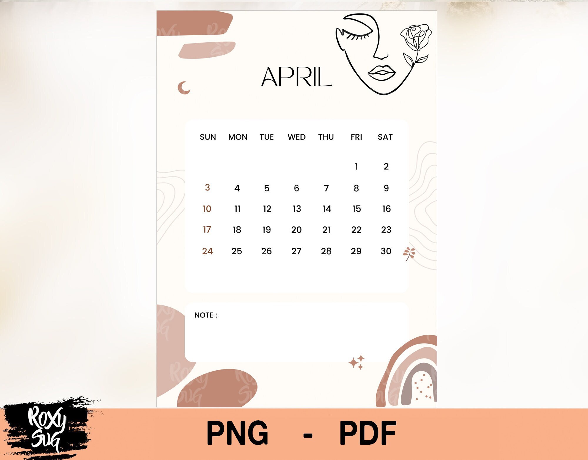 April 2022 Calendar Printable