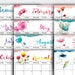 Calendar 2019 Floral Calendar Printable Printable Calendar - Etsy