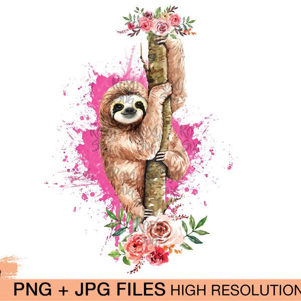 Sloth Watercolor - Etsy