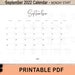 September 2022 Calendar Printable September Calendar Pdf - Etsy