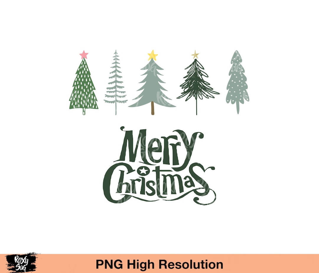 Hand Drawn Christmas Trees Png Christmas Tree Png Christmas - Etsy