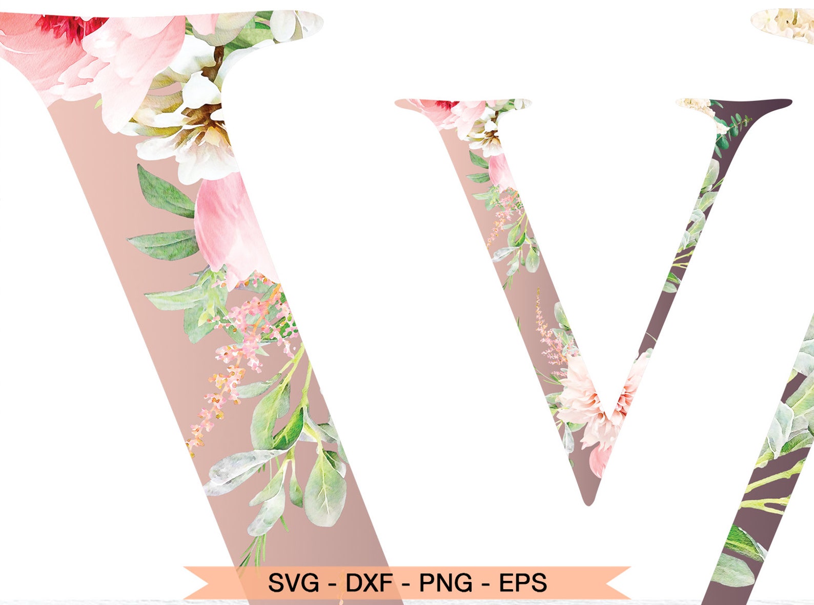 Alphabet Letters Botanical Floral Alphabet Watercolor Floral - Etsy