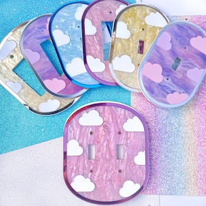 Cloudy Swirl Light Switch Cover | 4 Color Options! Screws Included \\ 2 ...