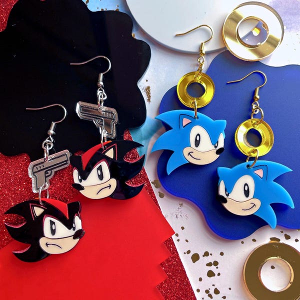 Sonic Hedgehog Earrings - Etsy